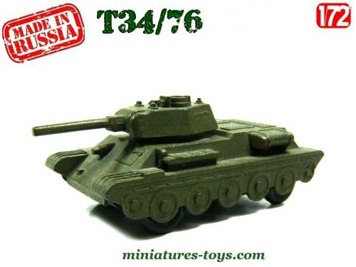 Le char jouet russe T34/76 made in Russia en miniature au 1/72e miniatures-toys