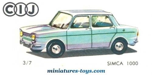 La Simca 1000 de 1961 en miniature par Cij Europarc au 1/43e miniatures ...