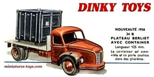 Le plateau du Berliet porte container miniature de Dinky Toys au 1/50e ...