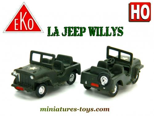 La Jeep Willys militaire miniature par Eko au 1/88e H0 HO miniatures-toys