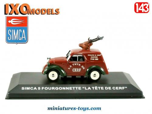 La Simca 5 fourgonnette La tête de cerf en miniature par Ixo Models au ...