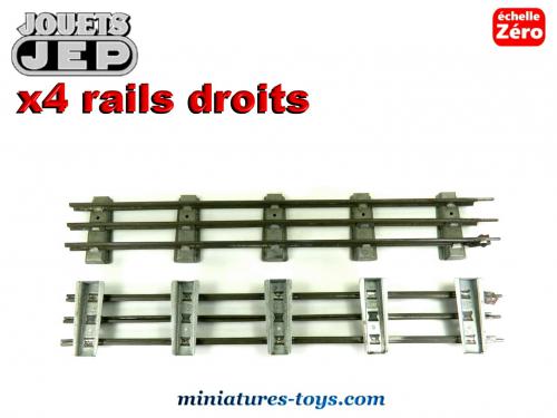 Un lot de 4 rails droits a l'échelle 0 de la marque française Jep ...
