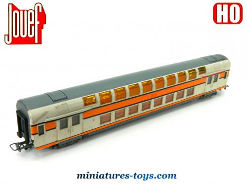 La voiture voyageurs a deux niveaux ABe SNCF miniature par Jouef au H0 HO miniatures-toys