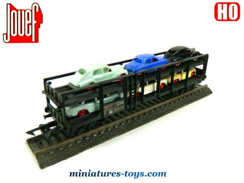 Le wagon porte autos STVA de la SNCF en miniature par Jouef au H0 HO ...