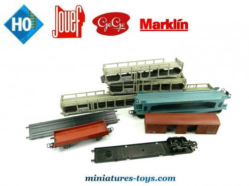 Un ensemble de pièces et parties de trains miniatures au H0 Jouef et ...