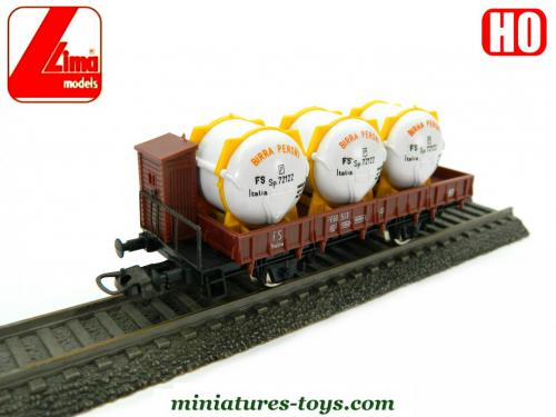 Le wagon plat porte containers de bière Birra Peroni en miniature Lima ...