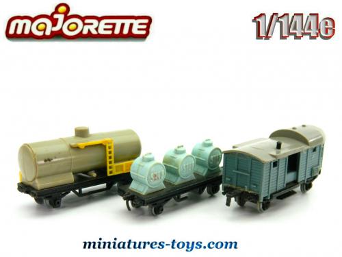 Les trois wagons miniatures de Majorette Rail Route au 1/143e ...