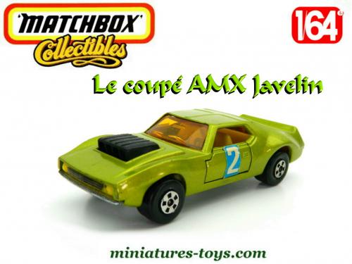 Le coupé AMX Javelin miniature de Matchbox England au 1/64e miniatures-toys