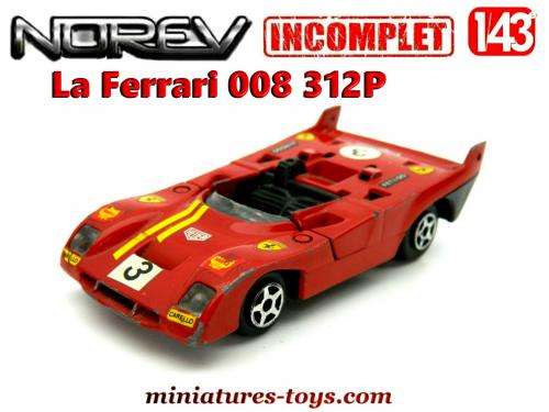 La Ferrari 008 312P en miniature Norev Jet car au 1/43e incomplète ...