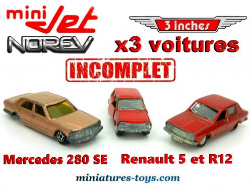 Un lot de 3 miniatures Norev Mini Jet France 3 inches incomplètes ...