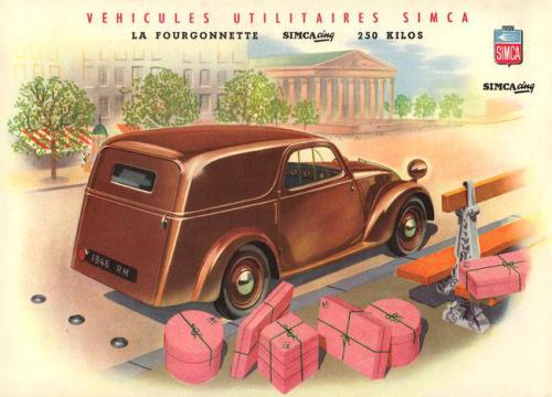 La Simca 5 fourgonnette La tête de cerf en miniature par Ixo Models au ...