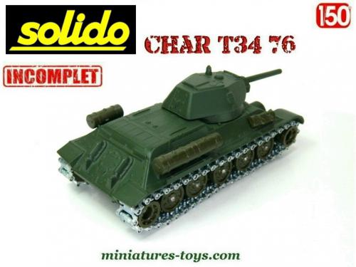 Le char russe T34/76 modèle 1943 en miniature de Solido incomplet au 1/50e miniatures-toys