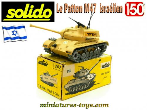 Le char Patton M47 sable armée israélienne de Solido en boite jaune au ...