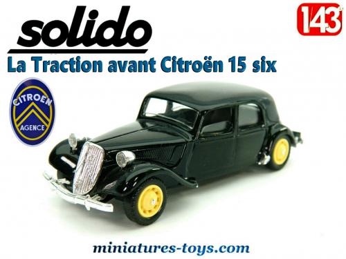 La Traction avant Citroën 15 six noire miniature de Solido au 1/43e ...