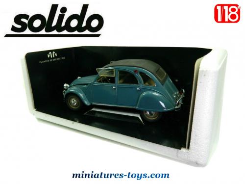La Citroën 2cv 1966 bleue en voiture miniature par Solido au 1/18e ...