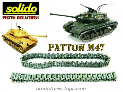 Un lot de 2 chenilles en métal pour le Patton M47 miniature Solido au 1 ...