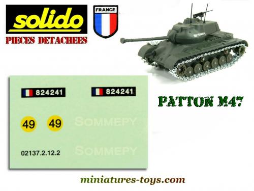 La planche de marquage du char Patton M47 miniature Solido au 1/50e ...