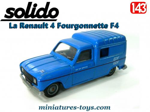 La Renault 4 Fourgonnette F4 Edf Gdf En Miniature De Solido Verem Au 1